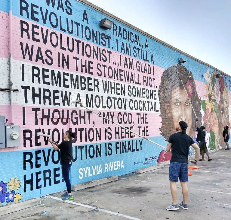 Marsha P. Johnson & Sylvia Rivera memorial mural in Dallas: "My God ...